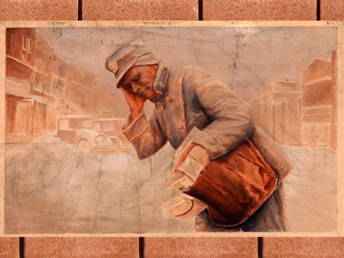 Postman in Storm de Robert Tabor | Portal do Filatelista Temático